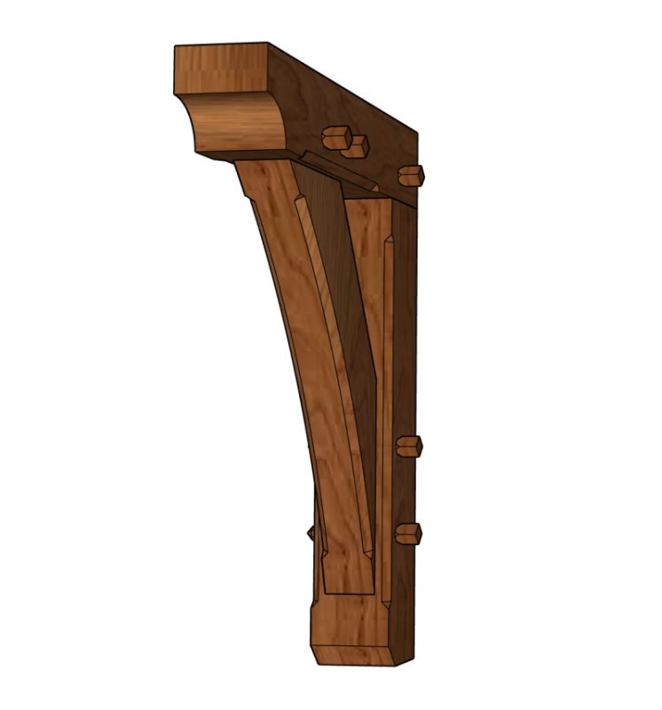 Bracket, Concave Face, 30 Degree Curved Brace - Timber Shop