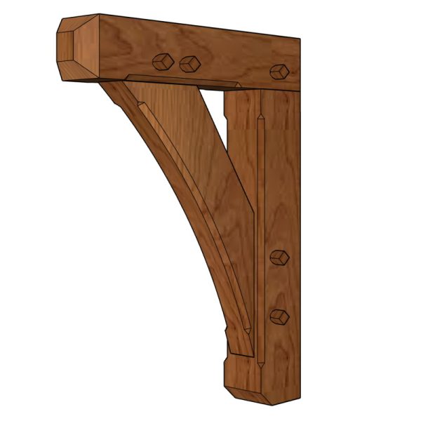 Bracket, Heavy Bevel Face, 30 Degree Curved Brace - Timber Shop