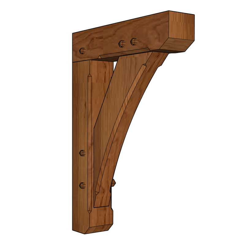 Bracket, Single Bevel Face, 30 Degree Curved Brace - Timber Shop