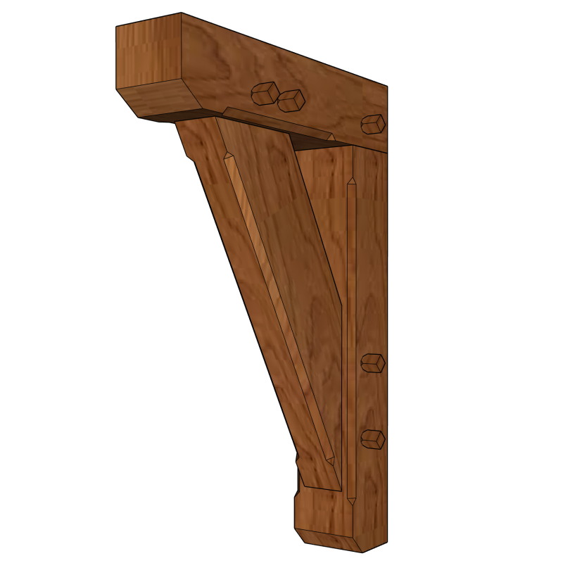 Bracket, Single Bevel Face, 30 Degree Straight Brace - Timber Shop